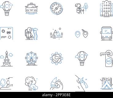 Hazardous journey line icons collection. Treacherous, Perilous ...