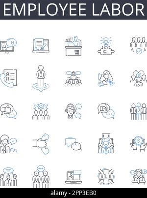 Employee labor line icons collection. Job work, Staff personnel ...