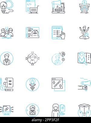 Campaign inception linear icons set. Activation, Branding ...