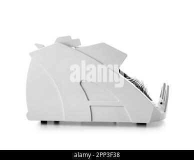 Modern cash counting machine on white background Stock Photo - Alamy
