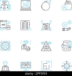 Figures and diagrams linear icons set. Graphs, Charts, Diagrams ...