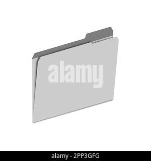 Closed file folder with cut tab and interior fastener to keep paper ...