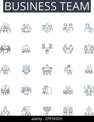 Sales force line icons collection. Proactive, Versatile, Agile ...