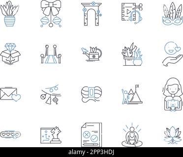 Withdrawal line icons collection. Retreat, Isolation, Abandonment ...
