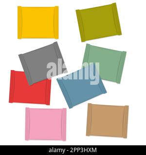 Multicolored blank snack wrapper isolated on white background, vector ...