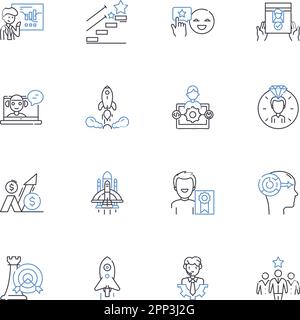 Headship line icons collection. Leadership, Authority, Responsibility ...