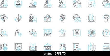 Instructional worth linear icons set. Valuable, Productive, Beneficial ...