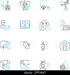 Wholeness linear icons set. Balance, Harmony, Integration, Unity ...