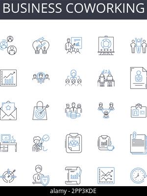 Enterprise sharing line icons collection. Collaboration, Synergy ...