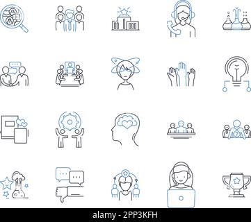 Client prospecting line icons collection. Leads, Prospects, Outreach ...