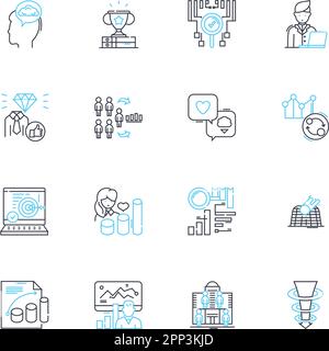 Hunt linear icons set. Scavenger, Predator, Prey, Tracker, Stalk ...