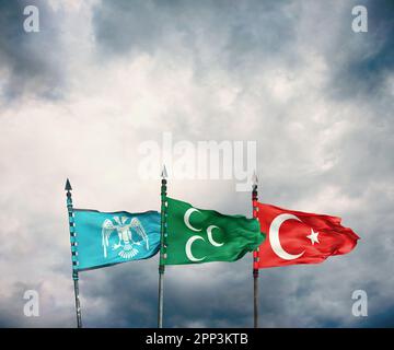 Kayı Tribe Flag, Ottoman Flag, Turkish Flag Stock Photo - Alamy