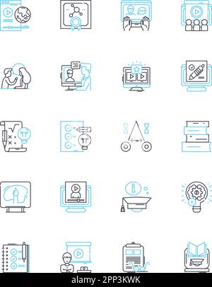 Knowledgeable institution linear icons set. Learning, Education ...