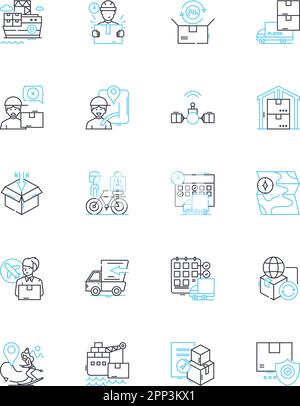 Rapid dispatch linear icons set. Swift, Expedient, Prompt, Agile ...