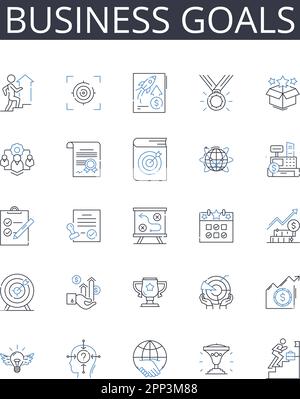 Trade goals line icons collection. Profit, Expansion, Growth ...