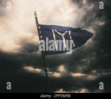 Kayı Tribe Flag, Ottoman Flag, Turkish Flag Stock Photo - Alamy