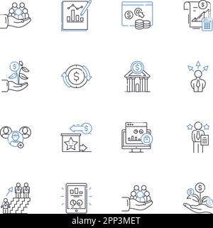 Skill utilization line icons collection. Efficiency, Innovation ...