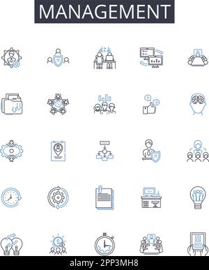 Headship line icons collection. Leadership, Authority, Responsibility ...