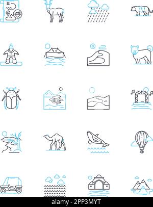 Endless possibilities linear icons set. Boundless, Infinite, Limitless ...