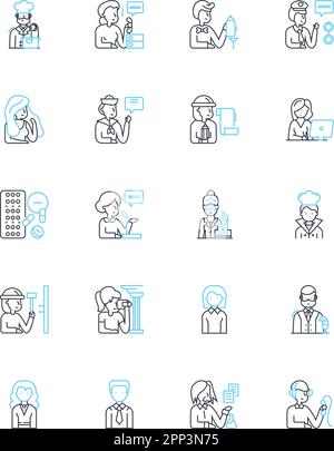 Identities linear icons set. Belonging, Diversity, Culture, Personality ...