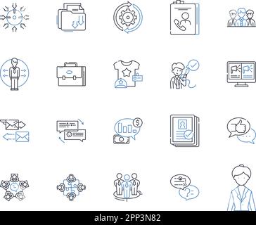 Reseller line icons collection. Distribution, Profits, Margins, White ...