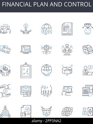 asset supervision line icons collection. Inventory, Tracking ...