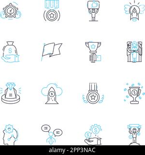 Research methodology linear icons set. Sampling, Survey, Quantitative ...