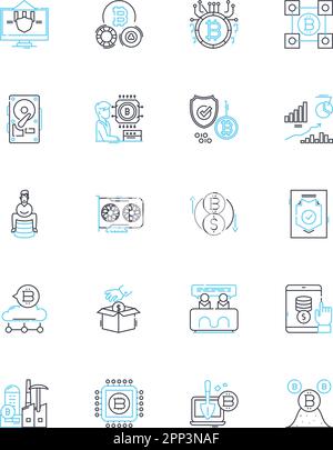 Data metrics linear icons set. Analytics, Metrics, Statistics, KPIs, Quantitative, Analysis ...