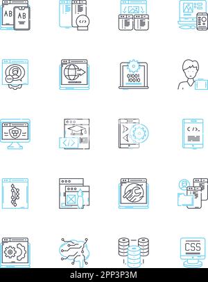 Rapid prototyping linear icons set. Innovation, Efficiency, Speed, Adaptation, Agility ...