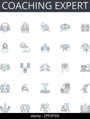 Strategic thinker line icons collection. Planning, Analytical ...