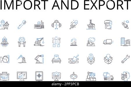 Consignee line icons collection. Recipient, Receiver, Importer ...
