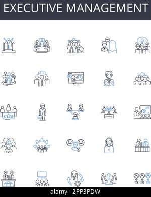 Executive management line icons collection. Analytics, Metrics ...