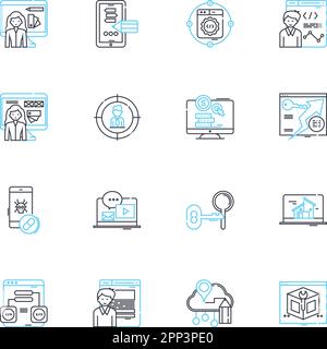 Forex trading linear icons set. Currency, Pip, Leverage, Margin, Bid ...