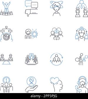 Goal setting line icons collection. Aspiration, Planning, Motivation ...