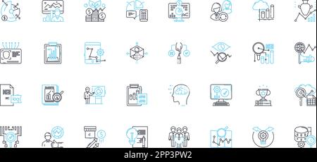 Financial evaluation linear icons set. Profitability, Liquidity ...