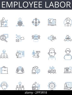 Employee labor line icons collection. Empowerment, Activism, Equality ...