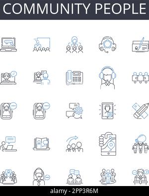 Assembly house line icons collection. Community, Gathering, Creativity ...