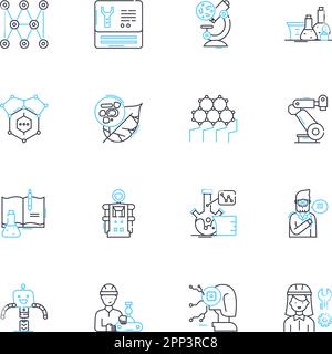 Counterfeit breakthrough linear icons set. Forgery, Imposture ...