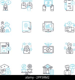 Business administration linear icons set. Management, Leadership ...