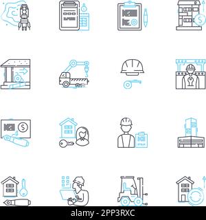 Surveyors line vector icons and signs. Mapping, Geologists, Survey ...