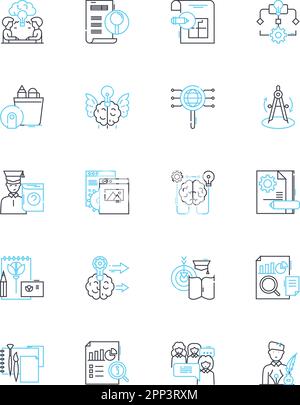 Imaginative Creation Linear Icons Set Imagination Creativity