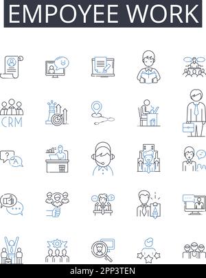 Labor inputs line icons collection. Workers, Workforce, Employees ...