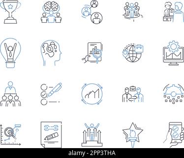 Development line icons collection. Advancement, Evolution, Progression, Improvement, Growth ...