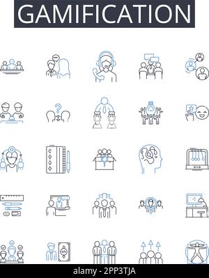 Behavioral gamification line icons collection. Motivation, Engagement ...