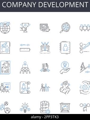 Enterprise evolution line icons collection. Growth, Adaptation ...