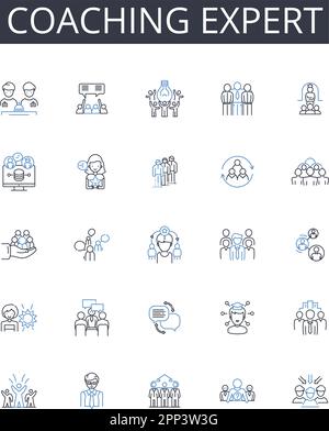 Strategic thinker line icons collection. Planning, Analytical ...