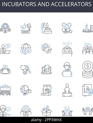 Venture studios line icons collection. Innovation, Incubator, Growth ...
