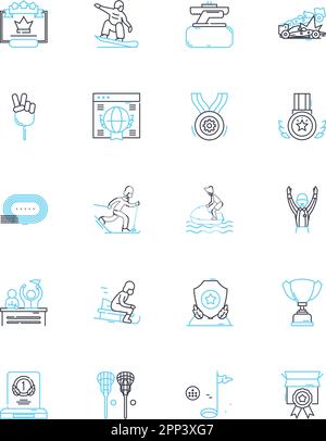 Conqueror linear icons set. Victory, Dominion, Triumph, Conquest, Power ...