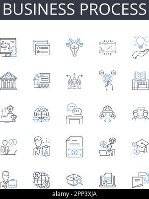 Operating plan line icons collection. Strategy, Execution, Tactics ...
