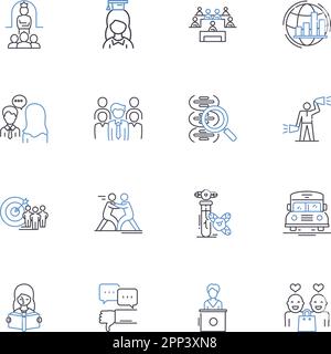 Guiding line icons collection. Leadership, Mentorship, Navigation ...
